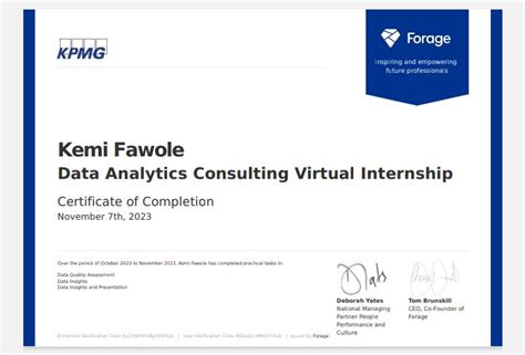 Oluwafeyikemi Fawole On Linkedin I Just Completed Kpmg Aus Data