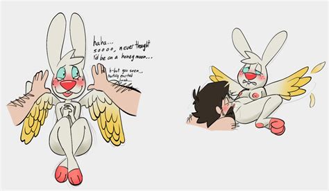 Rule 34 Angel Gabby Angel Hare Anthro Arm Hair Beard Bite Biting Lip Blush Body Hair
