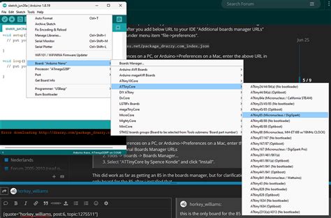 attiny85 and latest ide ide 2 x arduino forum