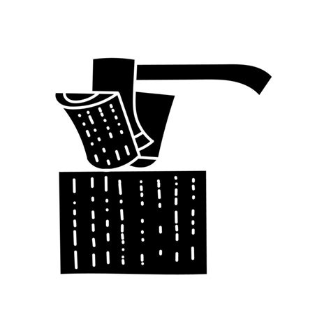 Wood Splitting Axe Black Hand Drawn Icon 67698953 Vector Art At Vecteezy