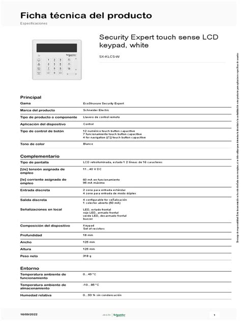 Ecostruxure™ Security Expert Sx Klcs W Pdf Diodo Emisor De Luz Electrónica