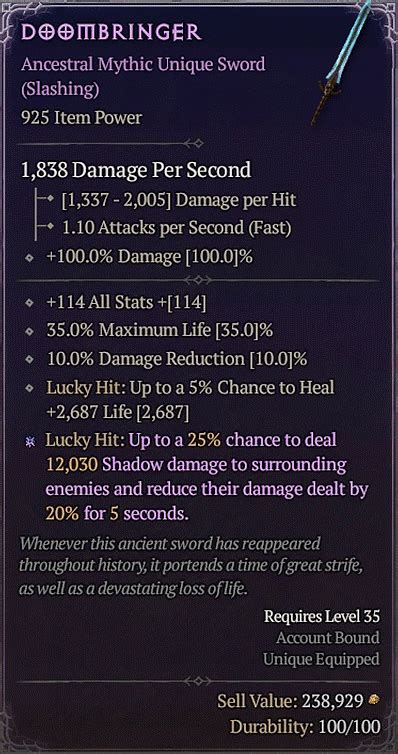 Buy Doombringer Uber Unique Diablo 4 Service KBoosting