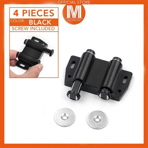 Magnetic Double Push To Open Touch Catch Black 4 Pieces Shopee Singapore