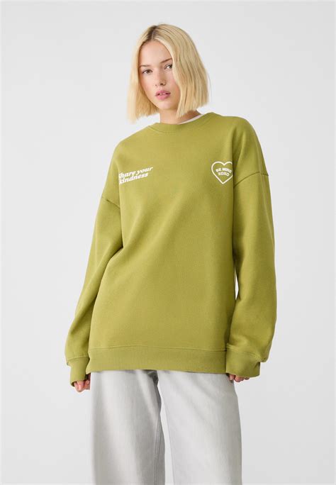 Sweatshirt With Printed Slogan Womens Fashion Stradivarius Philippines