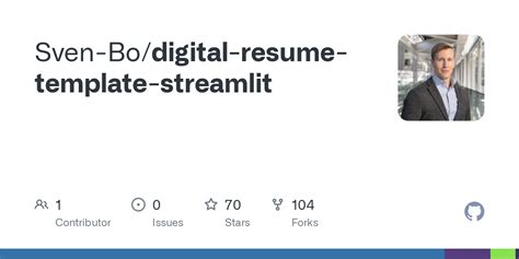 Digital Resume Template Streamlit Readme Md At Master Sven Bo Digital