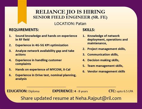Neha Rajput On Linkedin Hiring Jio Hiring Rf Patan Network