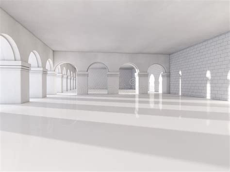 Classic Ancient Interior With Columns 3d Stock Illustration