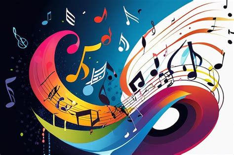 Premium Photo Colorful Music Promotional Poster With Music Notes