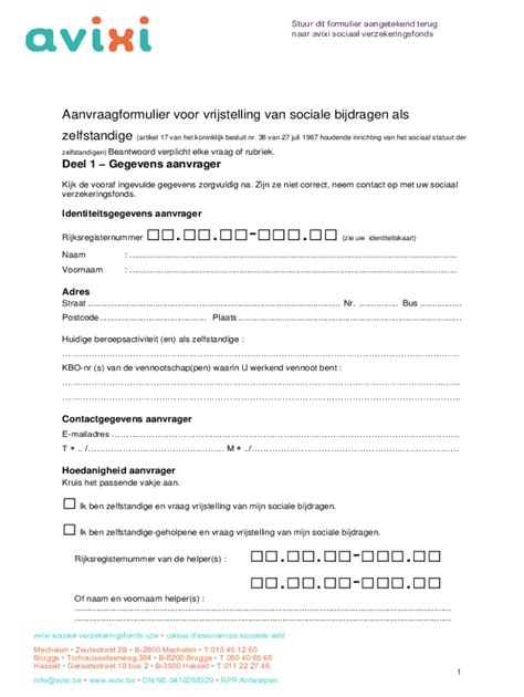 Invulbaar Online Formulier Aanvraag Vrijstelling Corona N 2 21