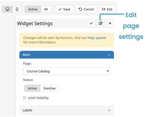 Editing A Widget S Page