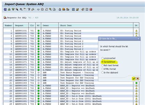 Solved Import Transport History And Export Excel Sap Community