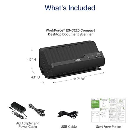 Epson Workforce Es C220 Compact Desktop Document Scanner