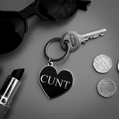 Cunt Black Heart Keyring Occult Patches And Pins
