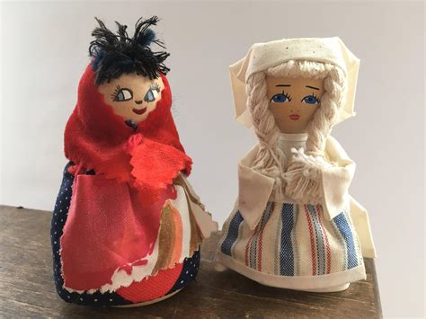 Swedish Wooden Doll Set Swedish Doll Figurines Girl Figurine Etsy