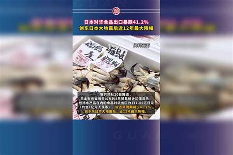 日本对华食品出口暴跌412，创东日本大地震后近12年最大降幅