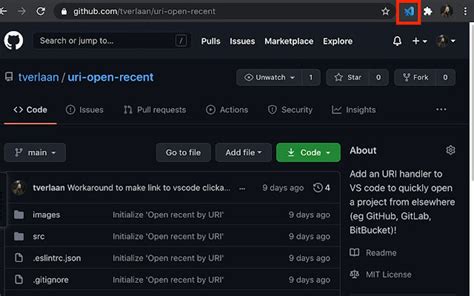 Open in VS Code Google Chrome 용 확장 프로그램 다운로드