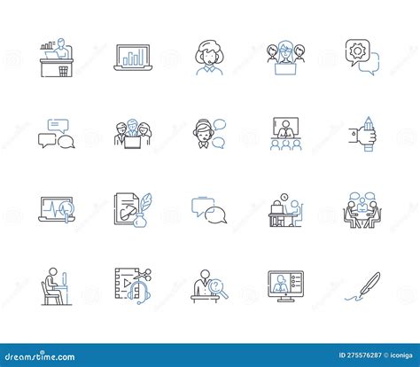 Production Process Line Icons Collection Manufacturing Assembly Fabrication Machining