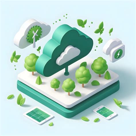 3d Flat Icon As Cloud Computing And Green Technology With Eco Friendly Symbols Concept As Vector