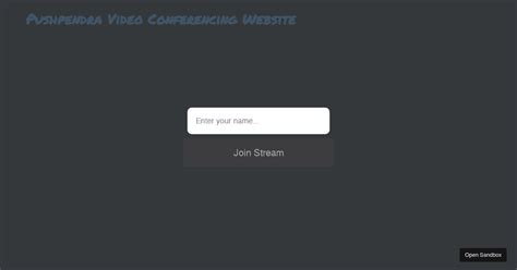 Pushpendra754 Bharatintern Task1 Video Conferencing Website Codesandbox
