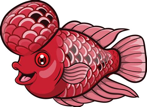 Cartoon Flowerhorn Fish On White Background 5332408 Vector Art At Vecteezy