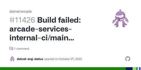 Build Failed Arcade Services Internal Ci Main Issue
