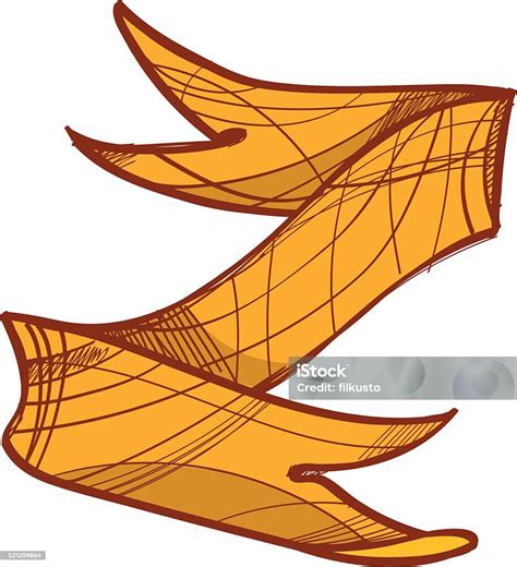 Ribbon Banner For Text In Hand Drawing Style Stock Illustration
