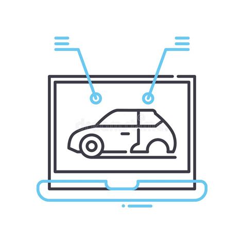 Computer Diagnostic Line Icon Outline Symbol Vector Illustration