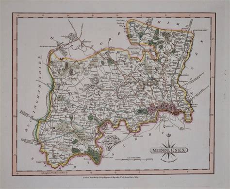 Middlesex Antique Maps Old Maps Of Middlesex Vintage Maps Of