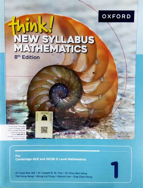 Oxford Think New Syllabus Mathematics Book 1 8th Edition By Dr Joseph