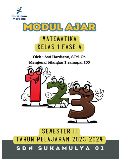 Modul Ajar Matematika Mengenal Bilangan 1 Sampai 100 Fase A Pdf