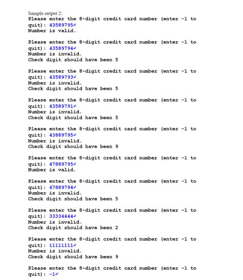 Solved Write A Program That Performs Credit Card Number Chegg