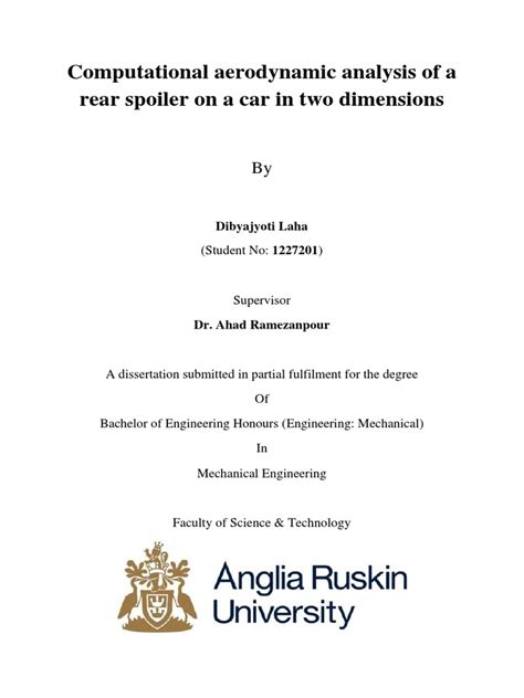 Bachelors Thesis Pdf Computational Fluid Dynamics Lift Force