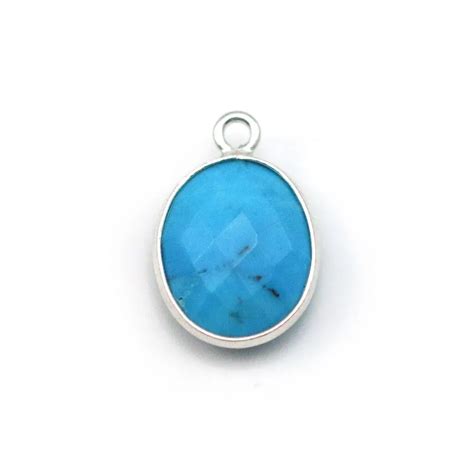 Reconstituted Turquoise Oval Silver Setting Fashion Jewelry