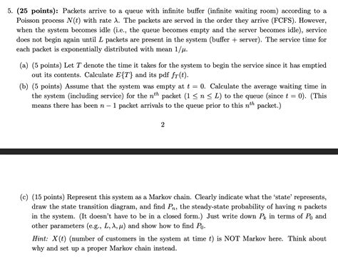 Solved Points Packets Arrive To A Queue With Chegg