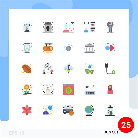 Universal Icon Symbols Group Of 25 Modern Flat Colors Of Development Coding Chemical Test