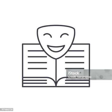 희 극 선 아이콘 개념입니다 코미디 벡터 선형 삽화 상징 기호 3차원 형태에 대한 스톡 벡터 아트 및 기타 이미지 3차원 형태 Theatrical Performance