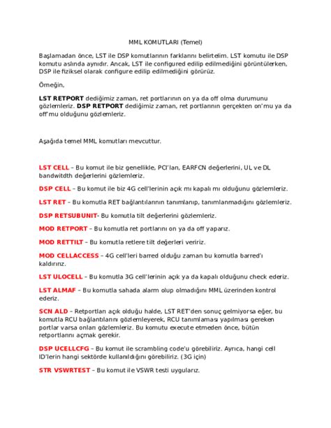 Doc Mml Commands