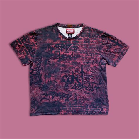 Coca Cola Womens Red And Black T Shirt Depop
