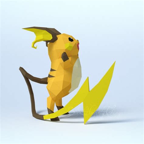 3d Papercraft Raichu Svg Pdf Dxf Templates Inspire Uplift