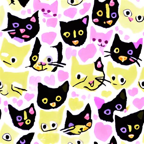 Cats Face Repeat Pattern · Creative Fabrica
