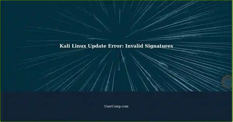 Sudoapt Update Error Invalids Signatures In Kali Linux