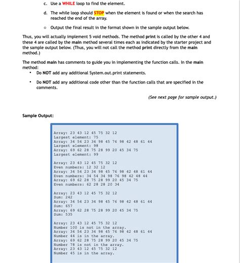 Solved C Use A WHILE Loop To Find The Element D The While Chegg