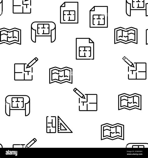 Blueprint Architecture Vector Seamless Pattern Stock Vector Image And Art