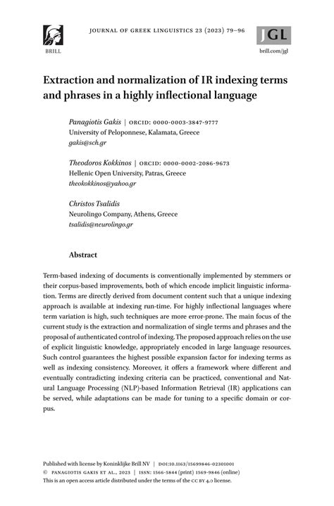 Pdf Extraction And Normalization Of Ir Indexing Terms And Phrases In
