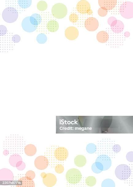 다채로운 물방울 무늬 장식 프레임 벡터 일러스트 레이 션 0명에 대한 스톡 벡터 아트 및 기타 이미지 0명 귀여운 기포 Istock