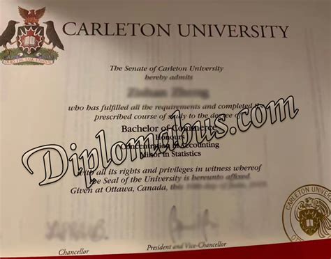 Buy Postgraduate Degree Carleton University Diploma Certificate