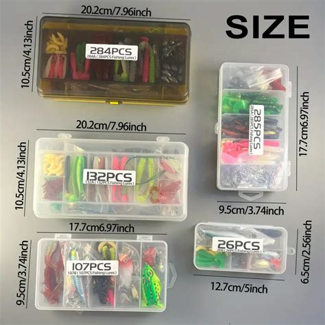 Kit Leurres Pêche 26 107 132 284 Pièces Boîte Matériel Temu France