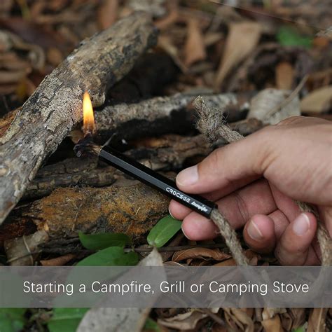 Crocsee Survival Wick Hemp Cord Tinder Kit With Waterproof Aluminum