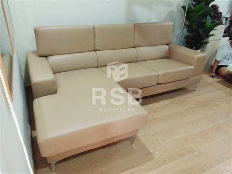 โซฟาเข้ามุม ตัวแอล พนักพิงปรับขึ้น ลง ได้ หุ้มหนัง ขนาด 230 X 160 Cm