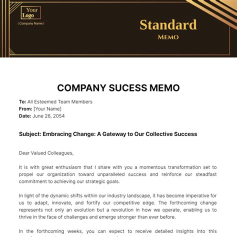 Standard Memo Template Edit Online And Download Example